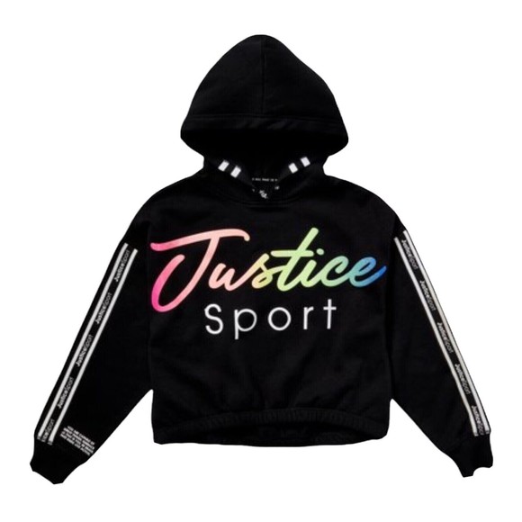 Justice | Shirts & Tops | Justice Girls Black Hoodie Sweatshirt ...